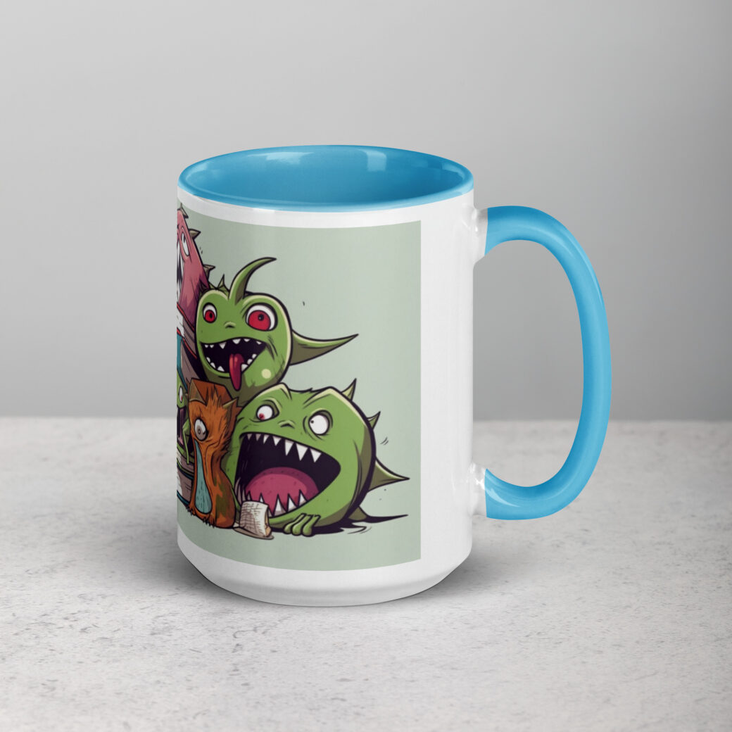 Coffee and Books Monster Mug with Teal Color Inside – Zinetastic ...